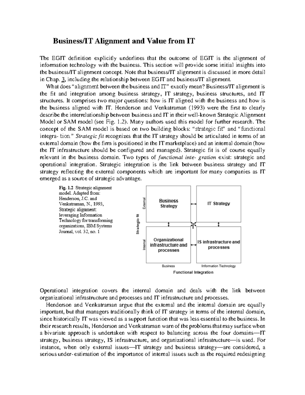Business and IT Alignment and Value from IT - Business/IT Alignment and ...