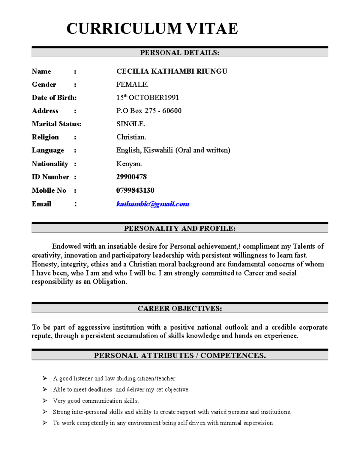 CESS 2024 updated cv - CURRICULUM VITAE COPY - CURRICULUM VITAE ...