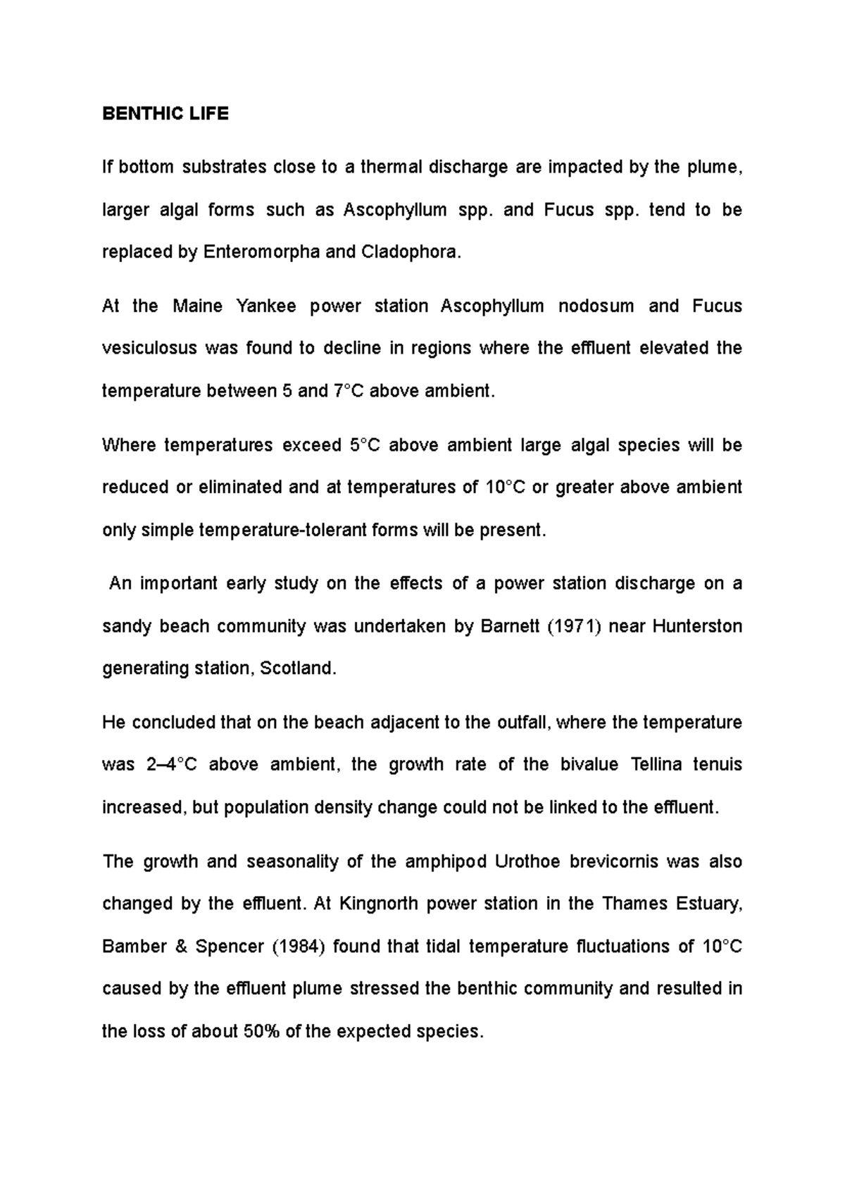 Benthic LIFE - lectures note related to marine ecology - BENTHIC LIFE ...