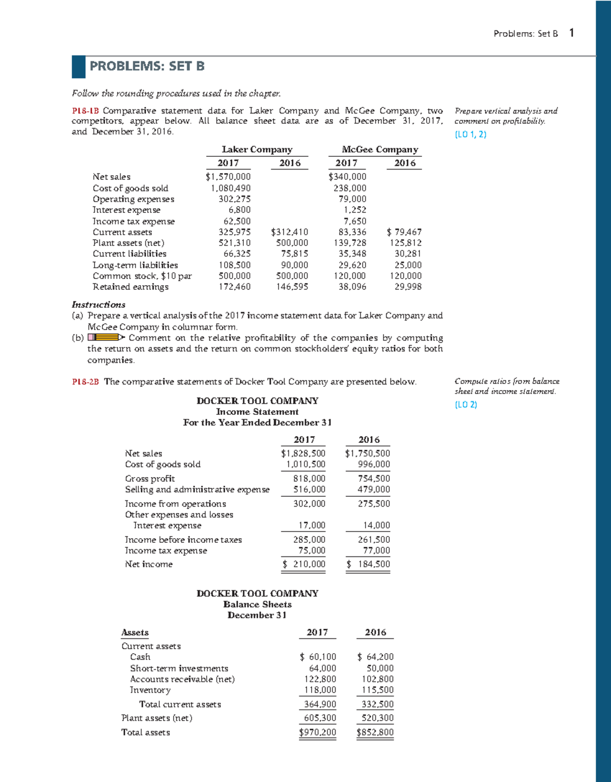 Ch18 - Accounting - Problems: Set B 1 PROBLEMS: SET B Follow the rounding procedures used in the ...