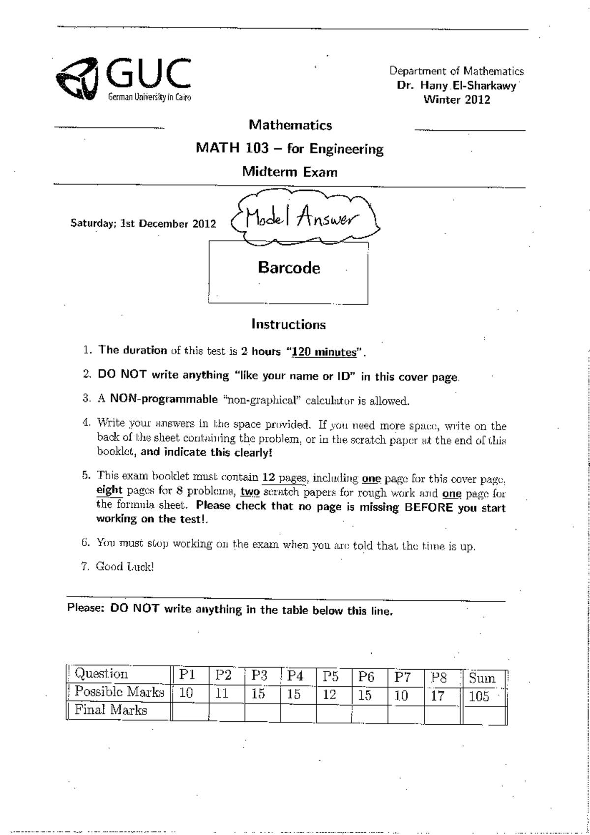 Midterm Revision - Mathematics 1 - Studocu