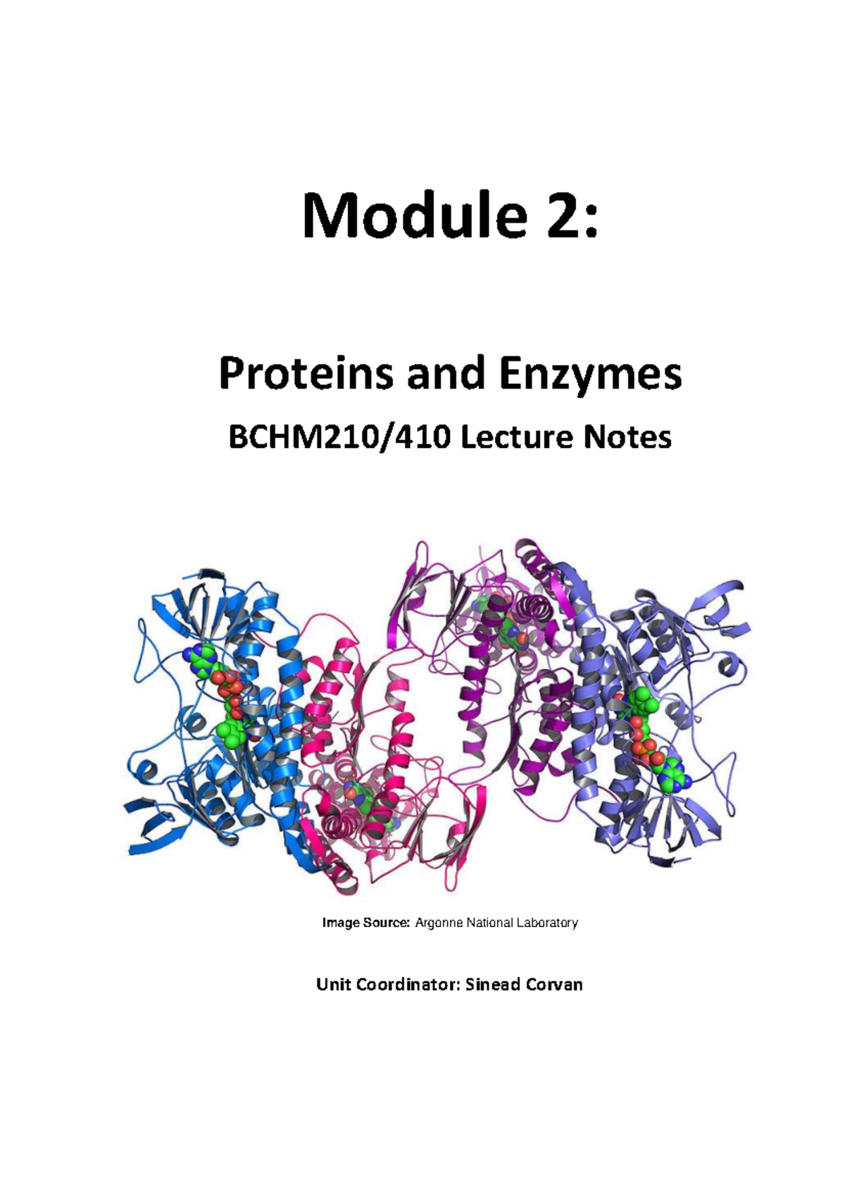Module 2 Lecture Notes - BCHM210 410 T1 2019 - Warning: TT: undefined ...