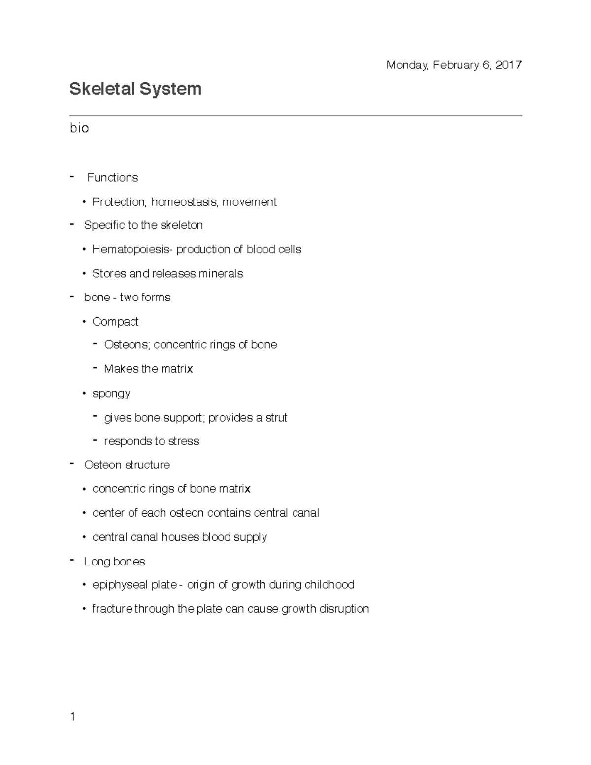Skeletal system - Skeletal System bio - Functions • Protection ...