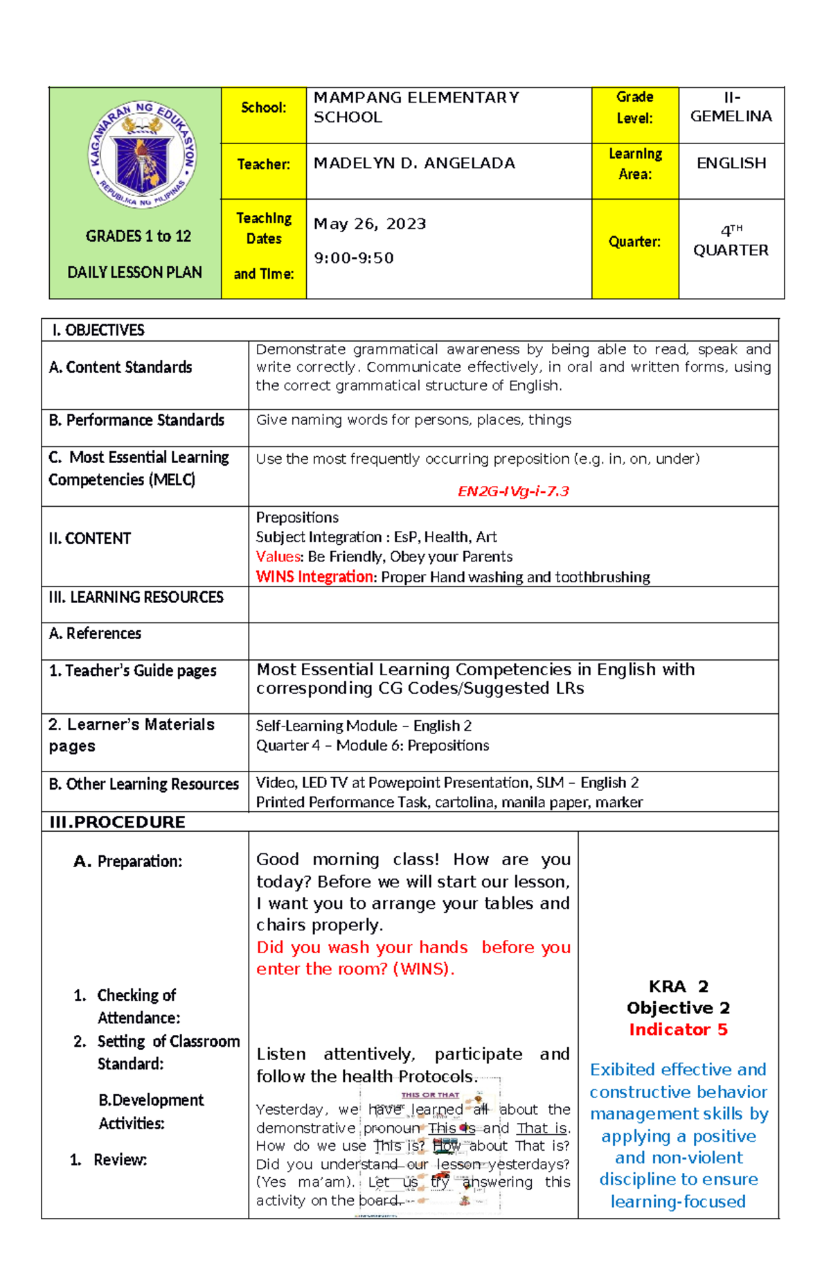 Sample-lesson-plan - N/A - GRADES 1 to 12 DAILY LESSON PLAN School ...