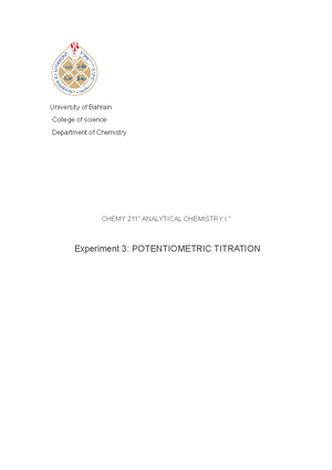 Report 4 - Analytic Chemistry (CGS 218) Department of Chemistry ...