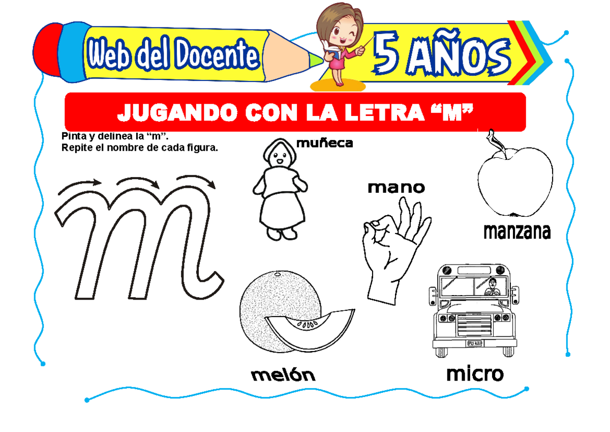 Jugando con la Letra M para Niños de 5 Años - Idioma I (Espanol ...