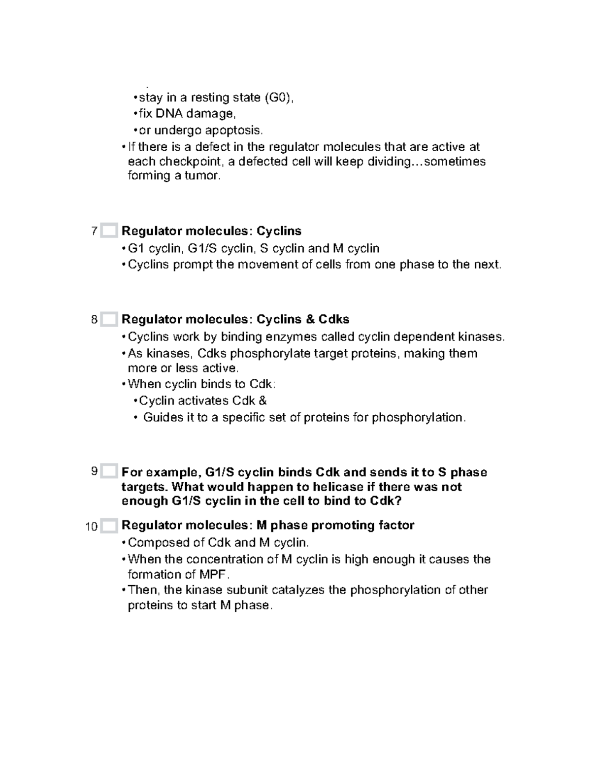 13``2 - Cell Cycle Control Notes - may - stay in a resting state (G0 ...