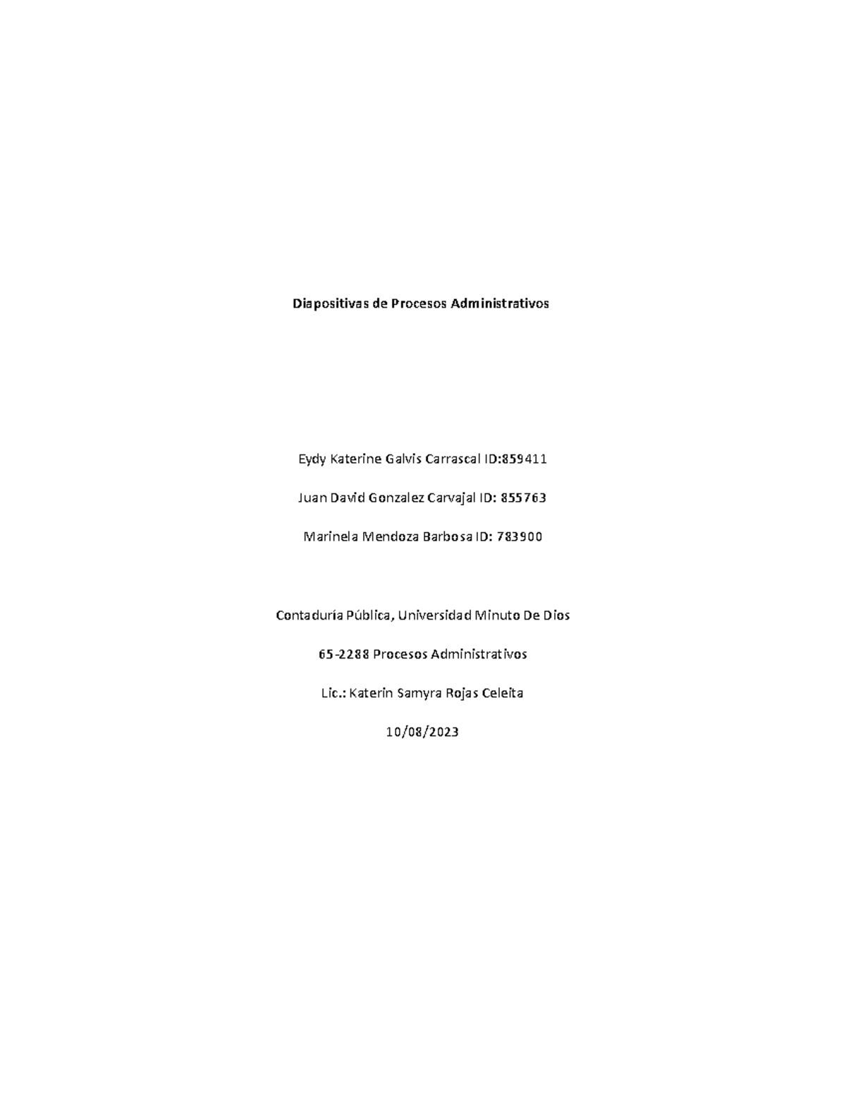 Procesos 5 - werrtt6y - Diapositivas de Procesos Administrativos Eydy ...