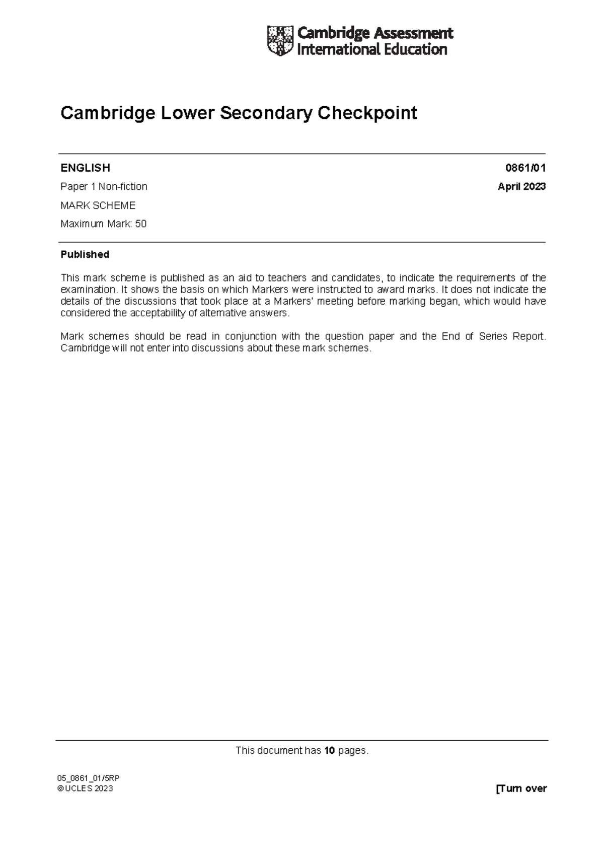Ilide - This document has 10 pages. 05_0861_01/5RP © UCLES 2023 [Turn ...