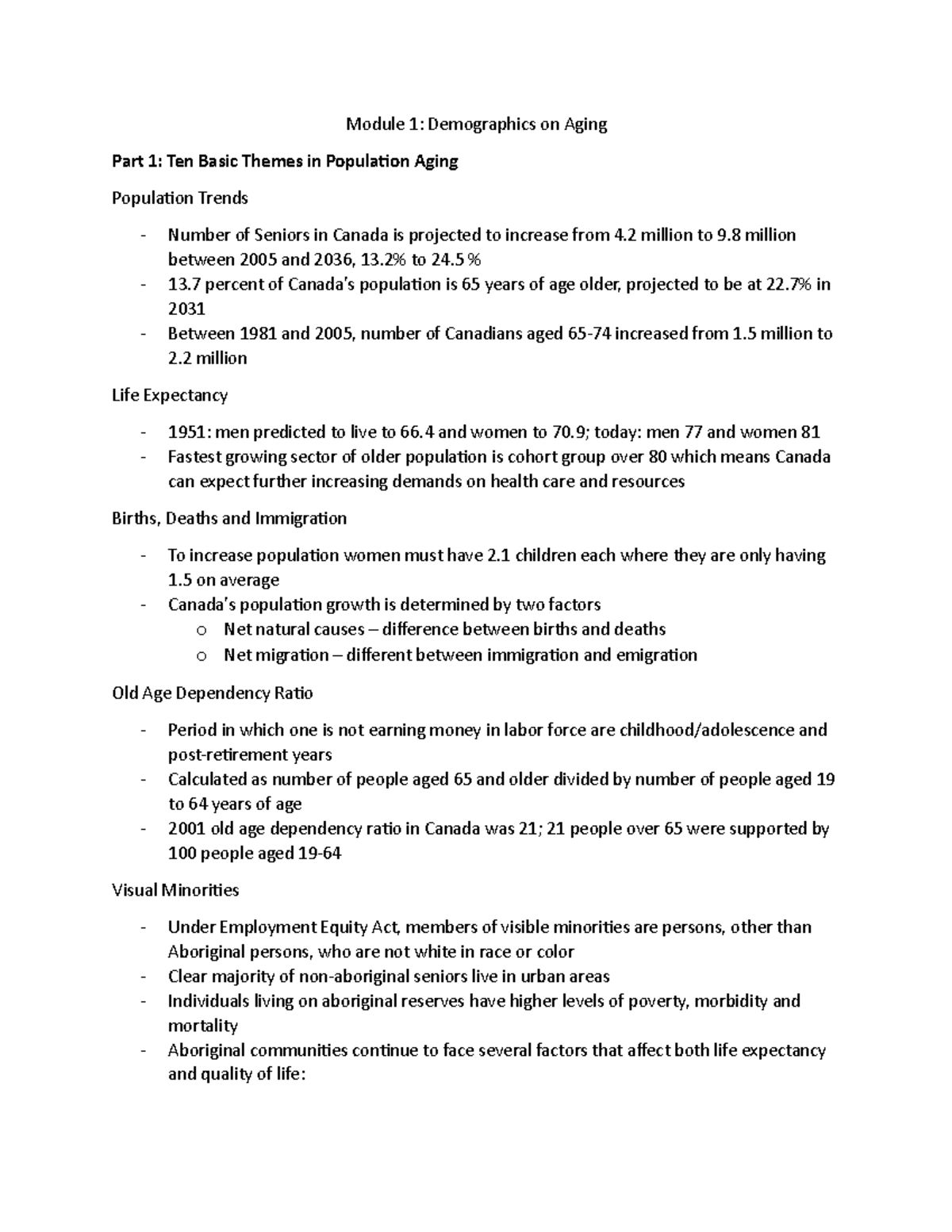 Module 1 Demographics on Aging - Module 1: Demographics on Aging Part 1 ...