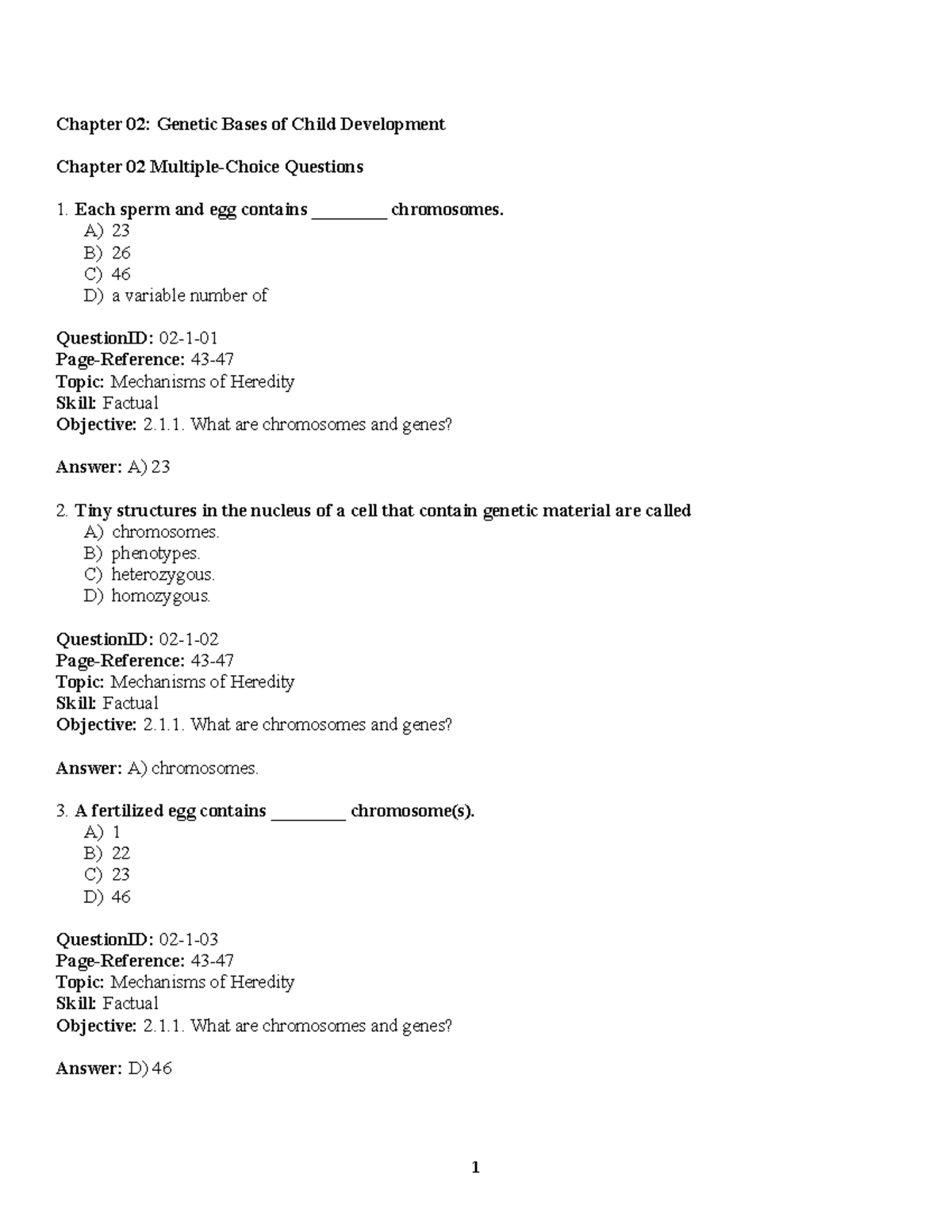 Chapter 02-Genetic Bases of Child Development - Chapter 02: Genetic ...