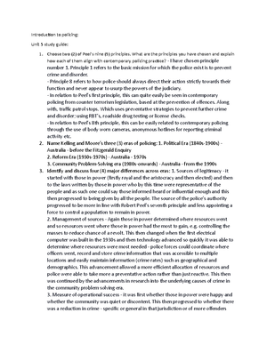 Intro to policing final exam study guide part 2 - Introduction to ...