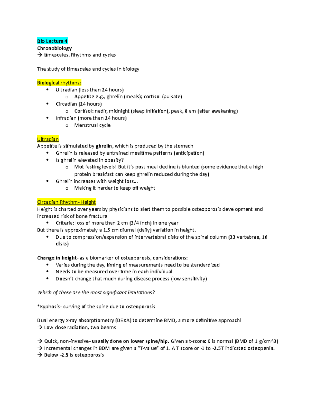 Biological concepts of health- Lecture 4 Notes - Nano4100 - U of G ...