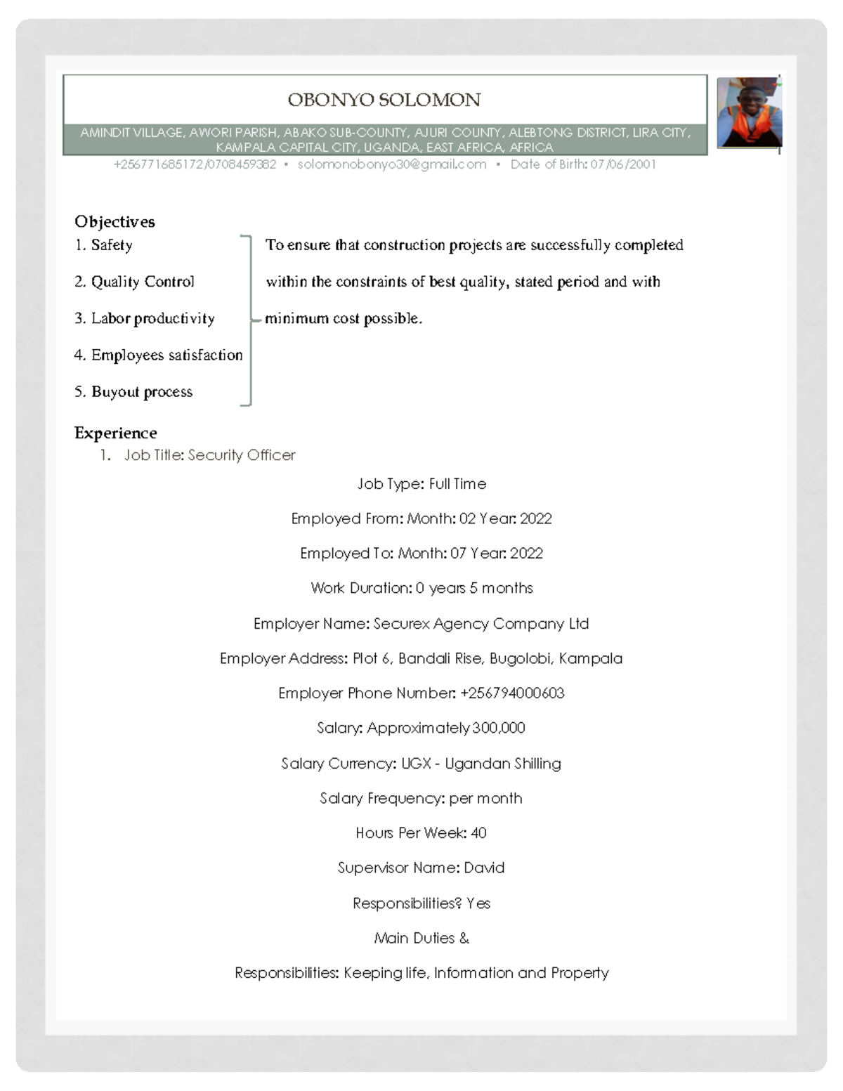 Obonyo Solomon 2 - CV for learners - OBONYO SOLOMON AMINDIT VILLAGE ...