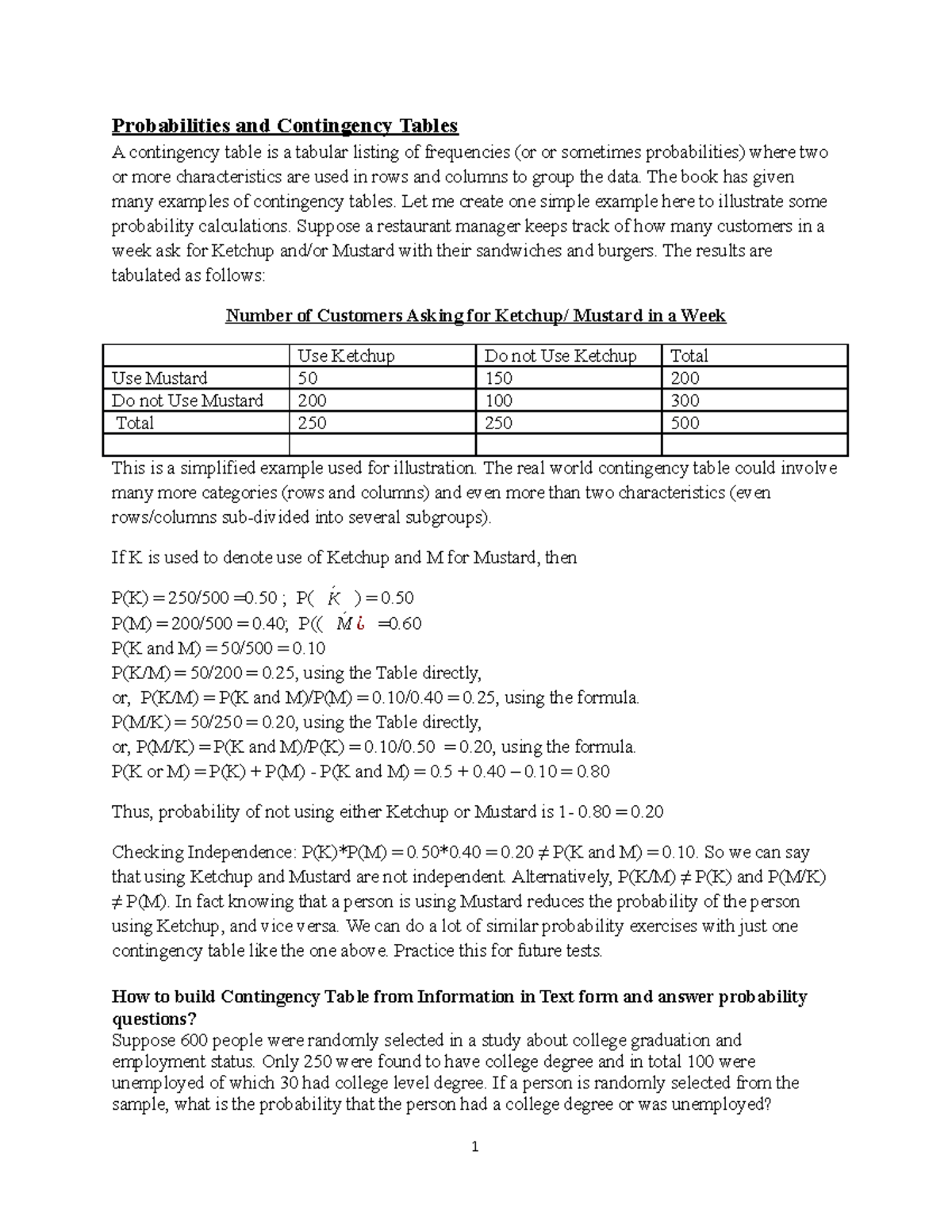 Examples from Ch. 4 - Lecture notes ch-4 - Probabilities and ...