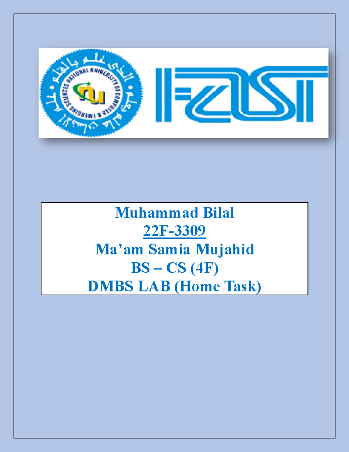 Oracle 11g Installation Guide - Muhammad Bilal 22F- 3309 Ma’am Samia ...