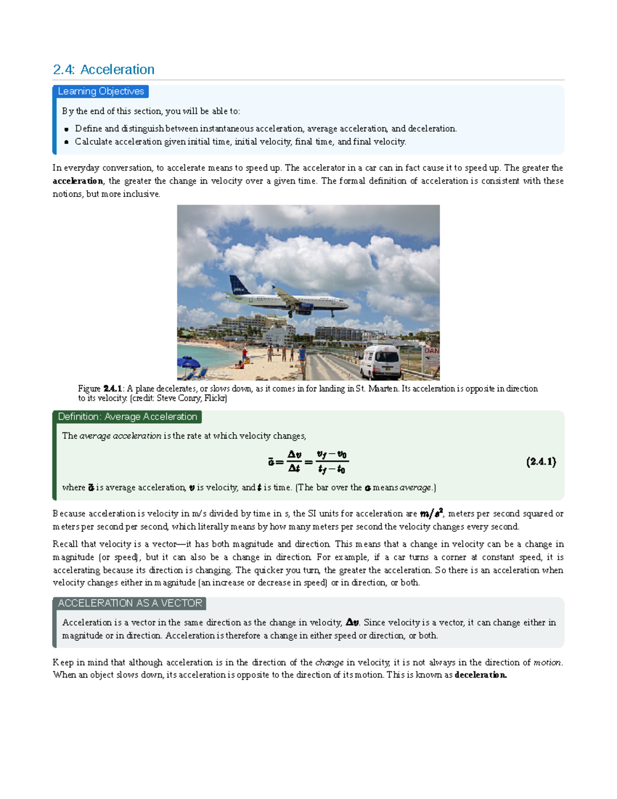 2.4 Acceleration - Instructional Module - 2: Acceleration By the end of ...