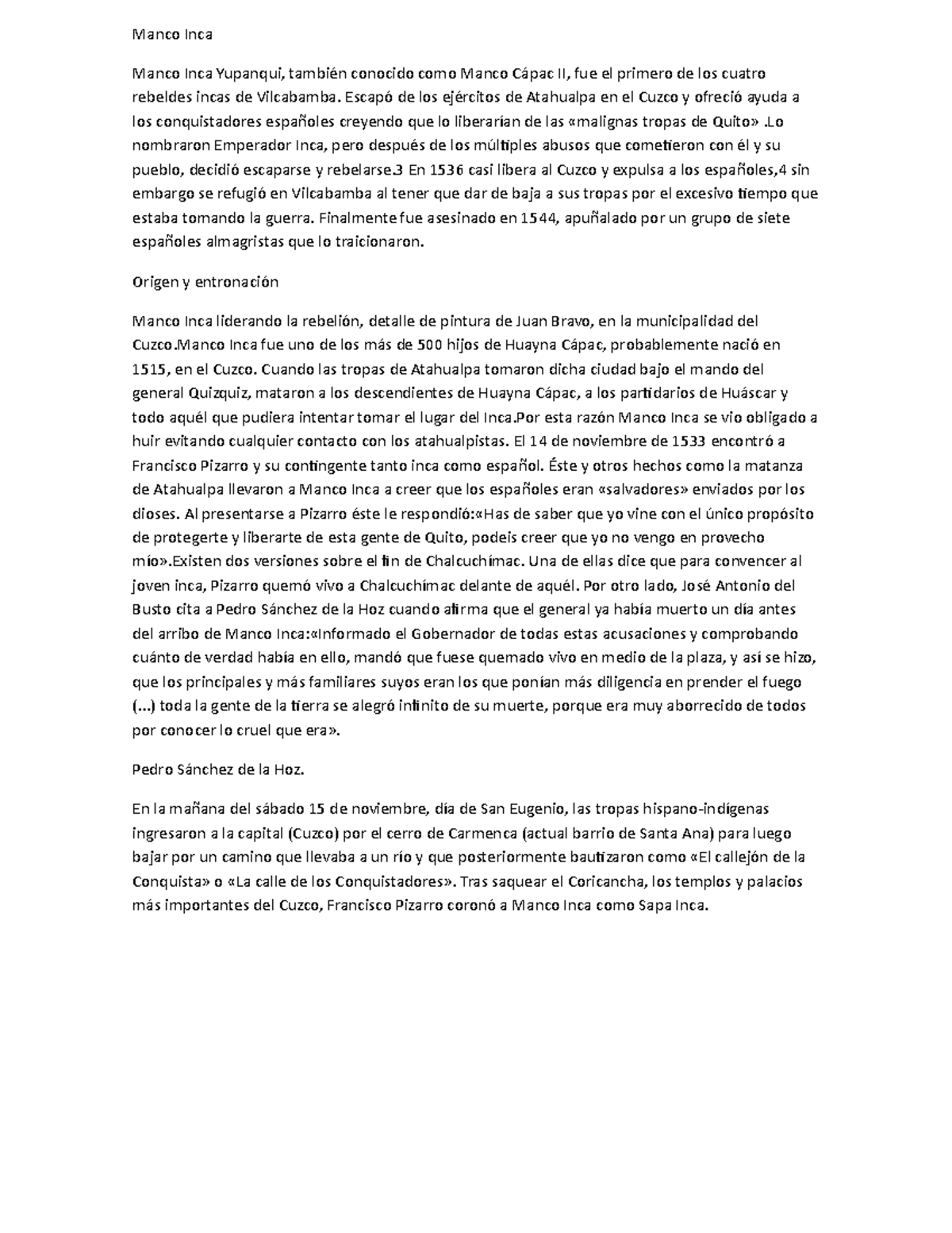 Manco Inca - mmmm - Manco Inca Manco Inca Yupanqui, también conocido ...