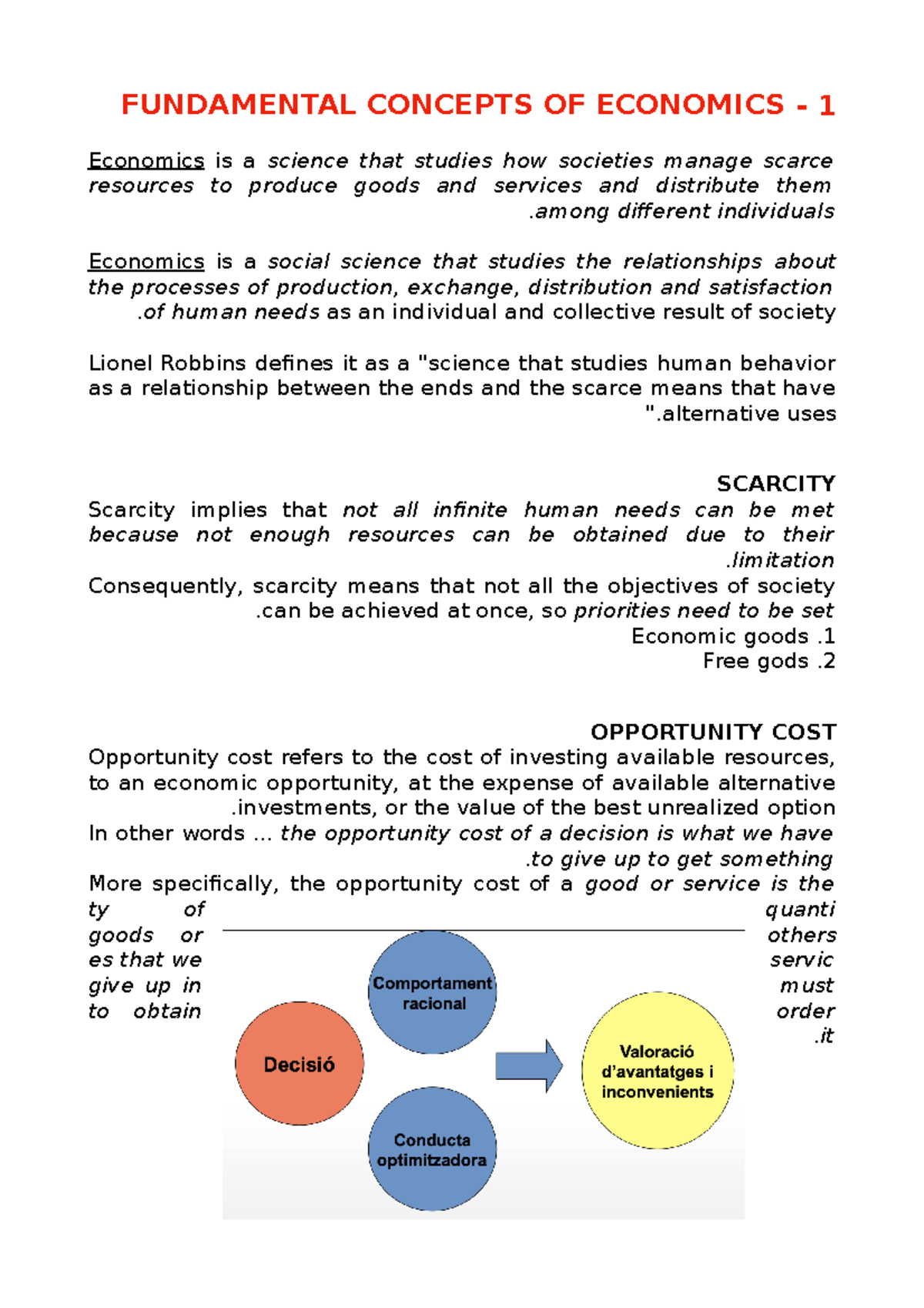 1. Fundamental concepts of economics - FUNDAMENTAL CONCEPTS OF ...