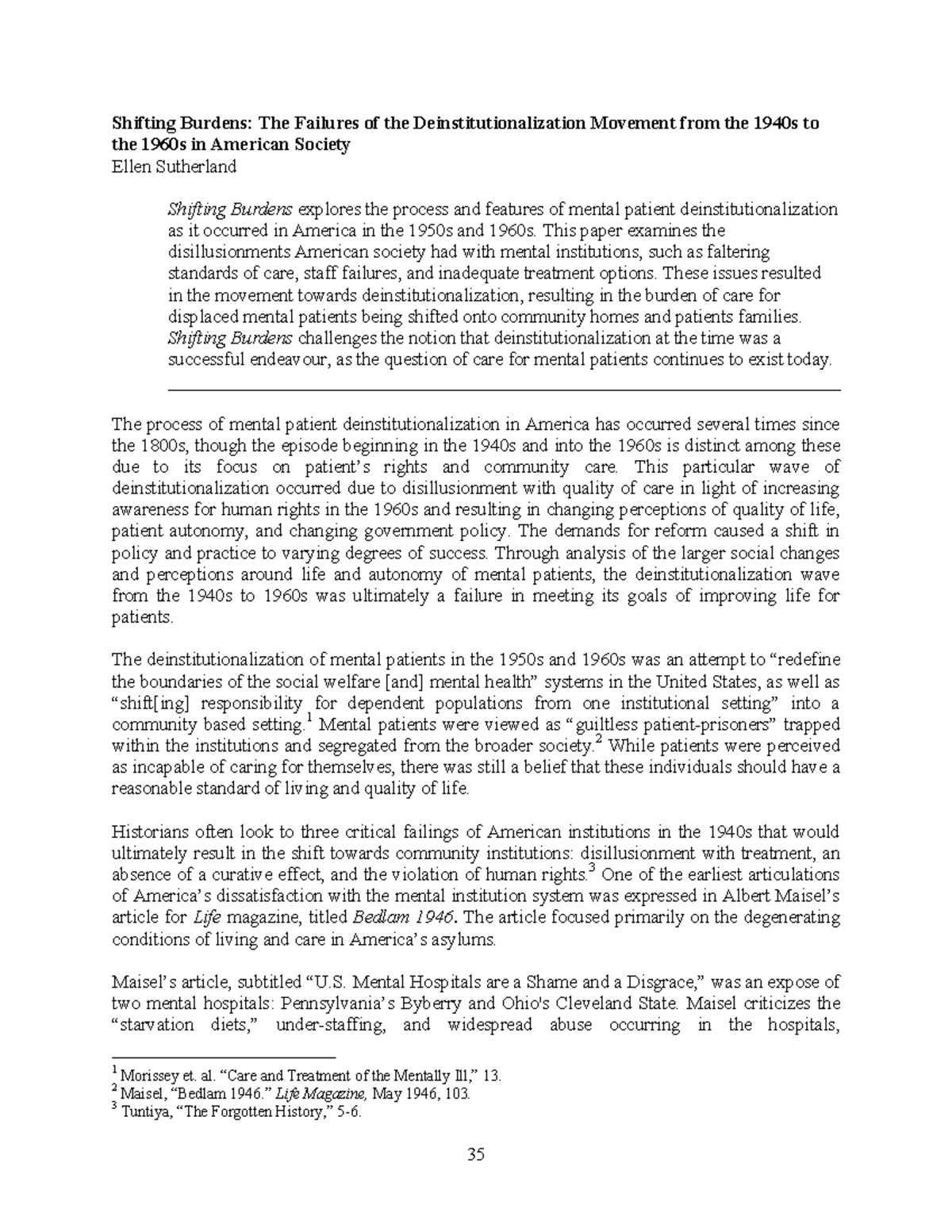 Ojsadmin,+4+Sutherland - Shifting Burdens: The Failures of the Deinstitutionalization Movement ...