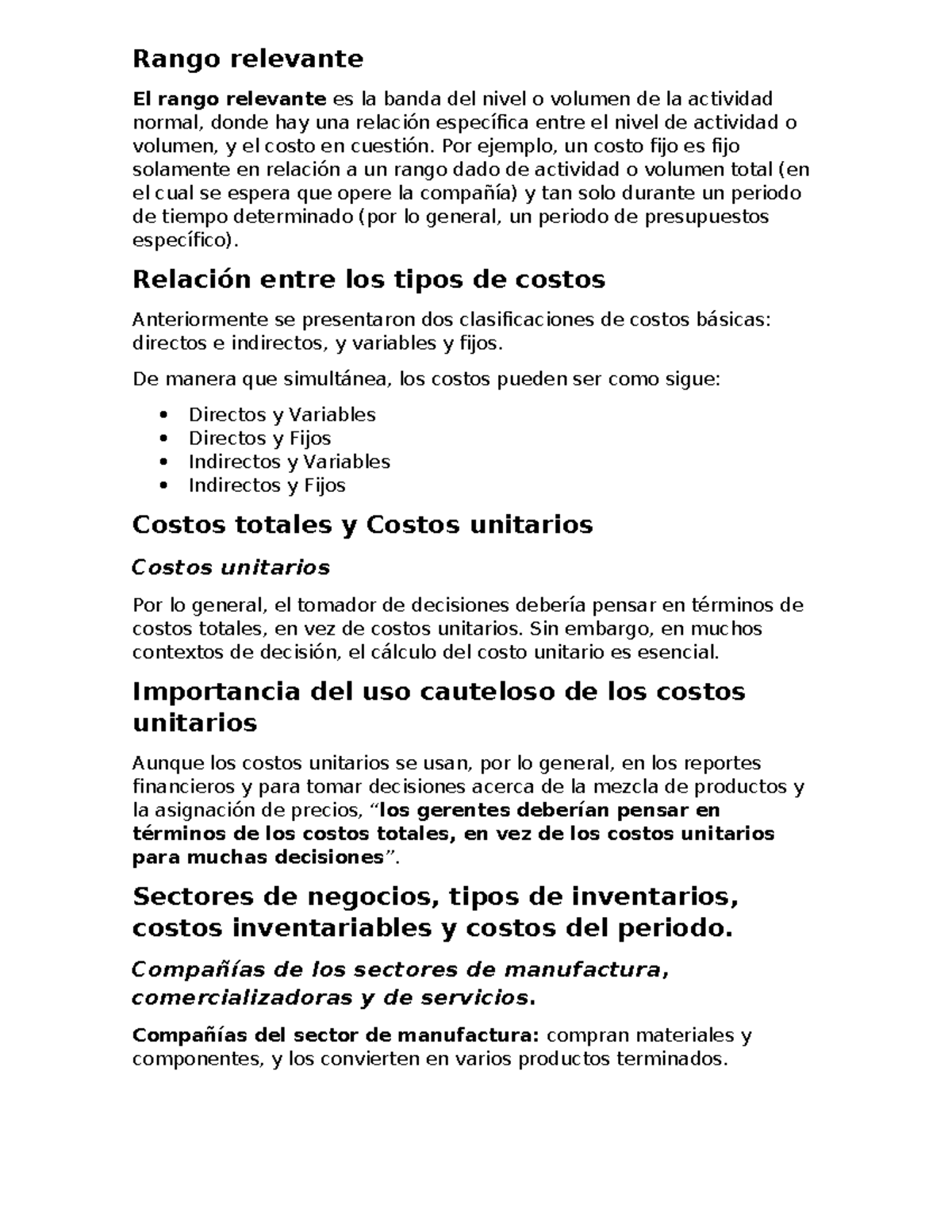 PIA Cap2 - Repaso de Tema - Rango relevante El rango relevante es la ...