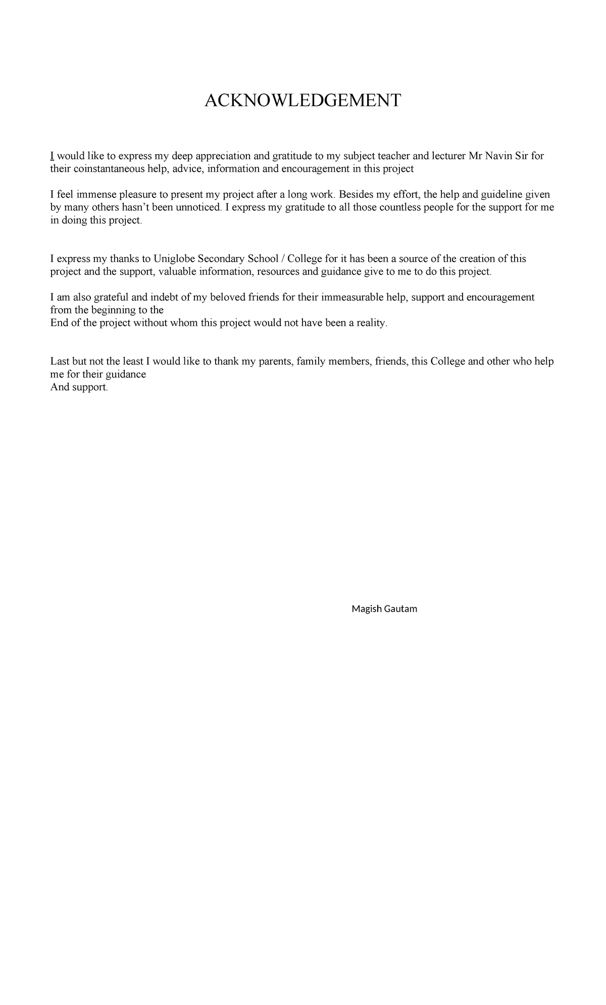 Acknowledgement 2079 - guide - ACKNOWLEDGEMENT I would like to express ...