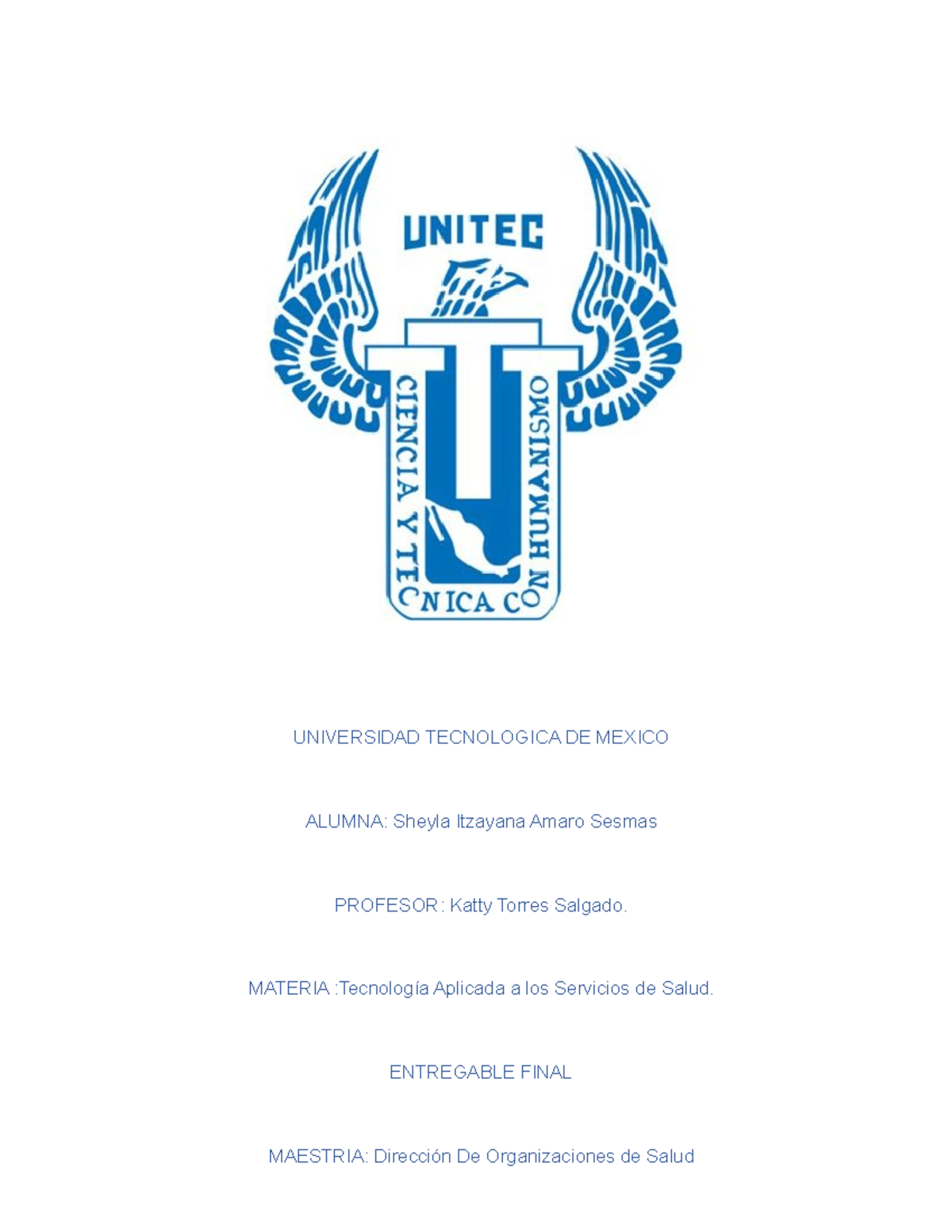 Talss E2 - entregable 2 ejercicio completo - UNIVERSIDAD TECNOLOGICA DE ...