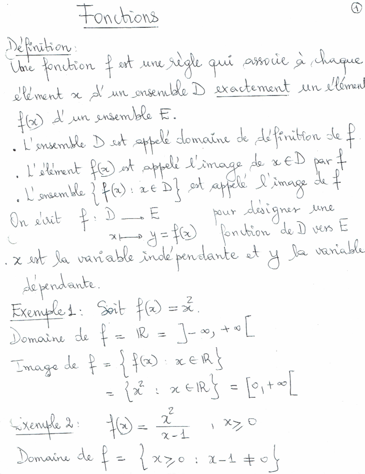 Cours 1 - jjhgfdfg - Fonctions 1 Definition Une fonction f est une ...