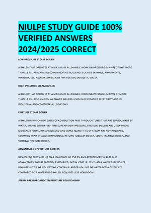 3RD CLASS STATIONARY STEAM ENGINEER LICENSE PREP 100% VERIFIED ANSWERS ...