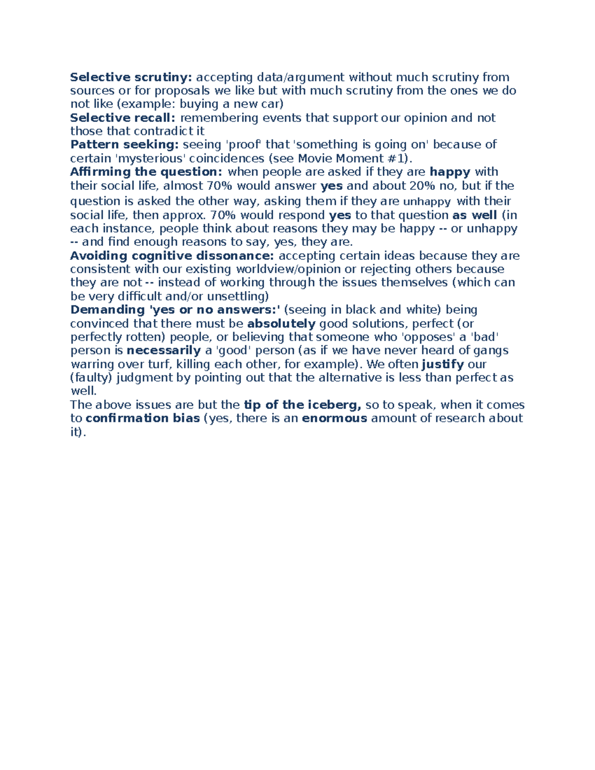 Confirmation Bias-5 - Critical thinking - Selective scrutiny: accepting ...