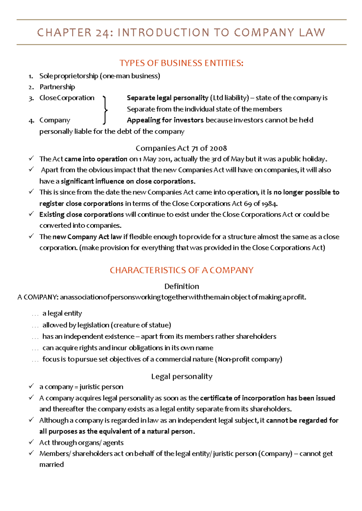 BER 220 Chapter 24 Summary C H A P T E R 2 4 I N T R O D U C T I O