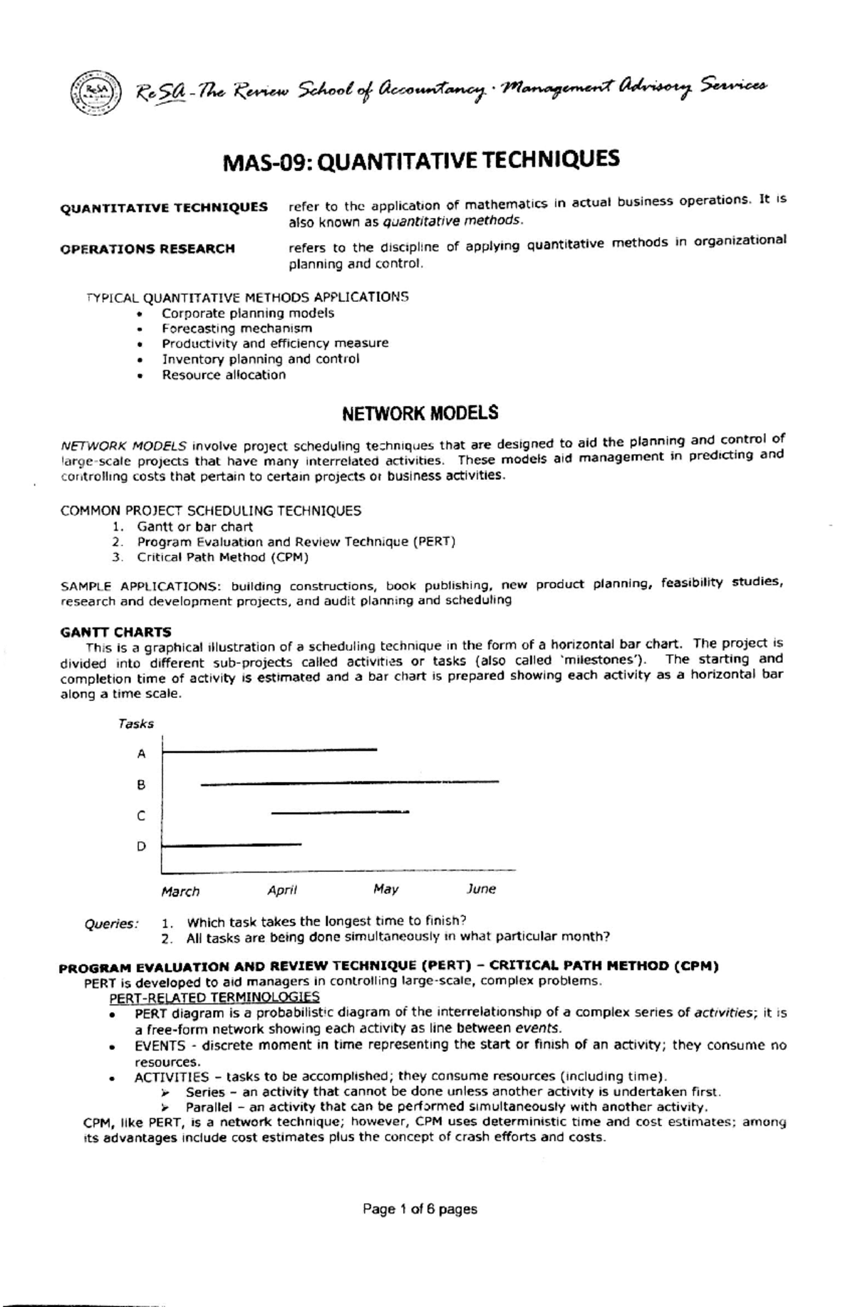MAS 9 - Quantitative techniques - BS accountancy - Studocu