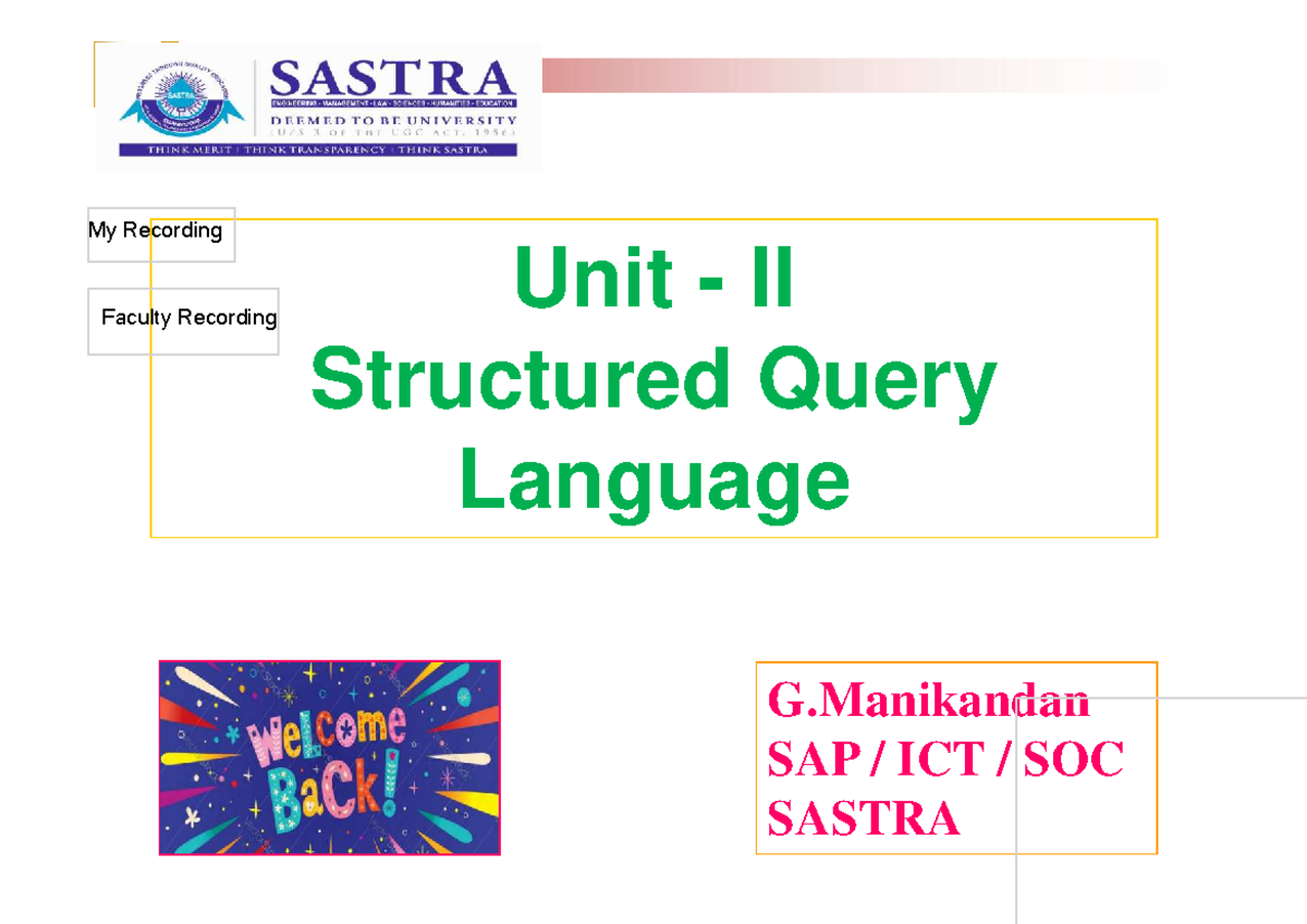 5. SQL - Set and Joins - Database management system notes - Unit - II ...