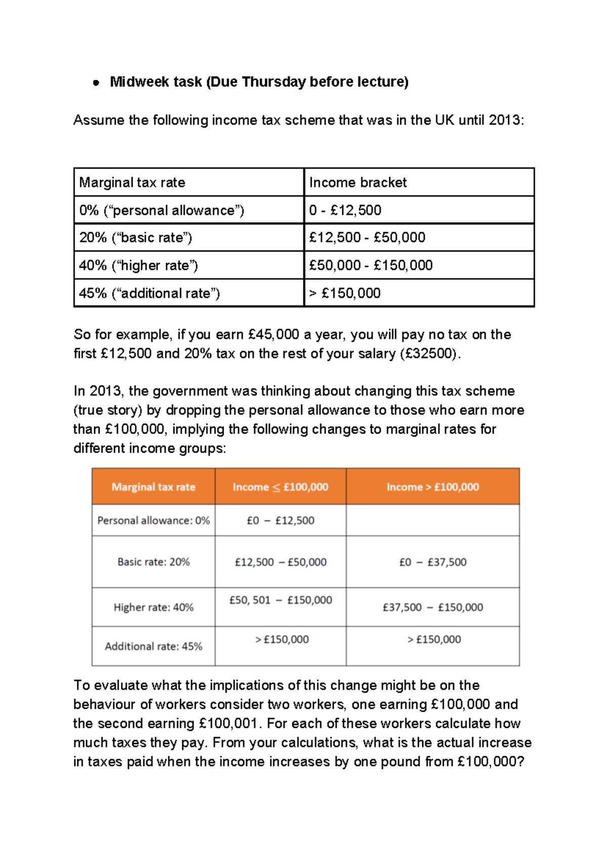 Midweek task 4 - helpful - Midweek task (Due Thursday before lecture ...