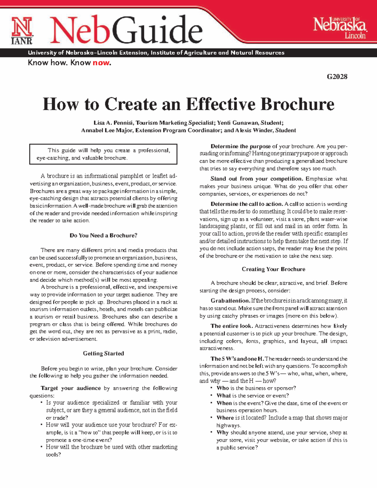 How to create an effective brochure (pamphlet) - ® ® Know฀how.฀Know฀now ...