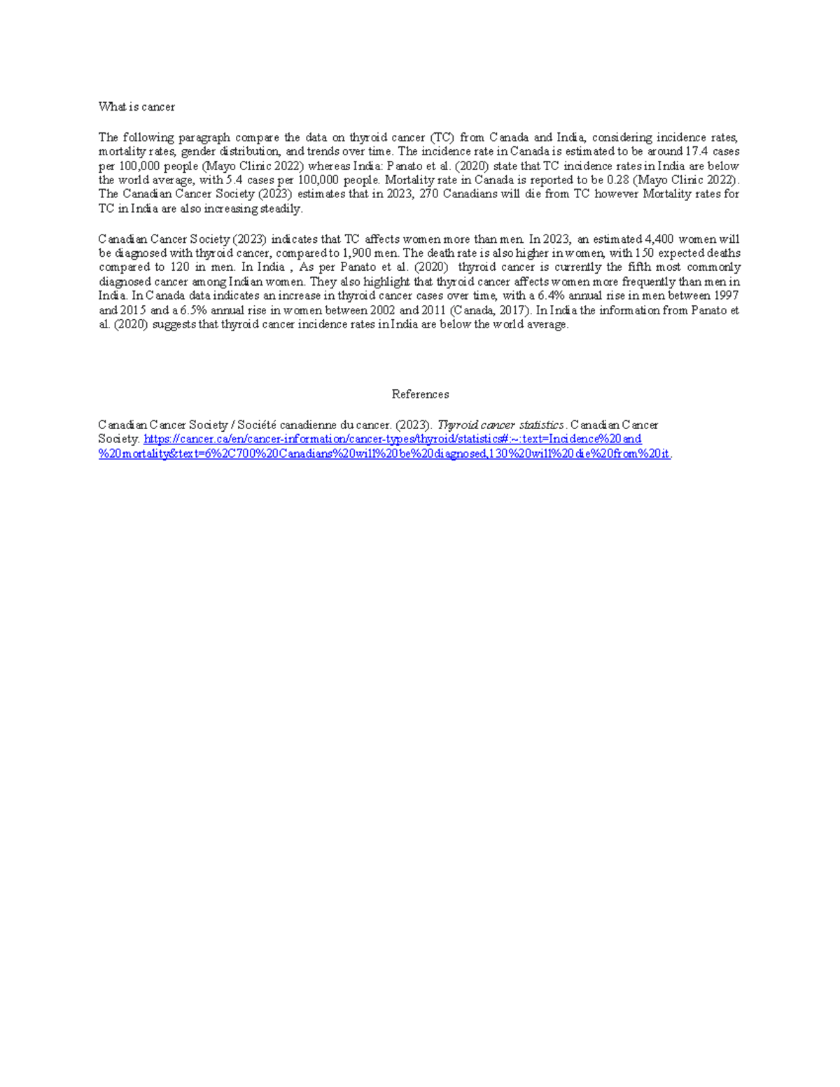 What is cancer - Essay - What is cancer The following paragraph compare ...