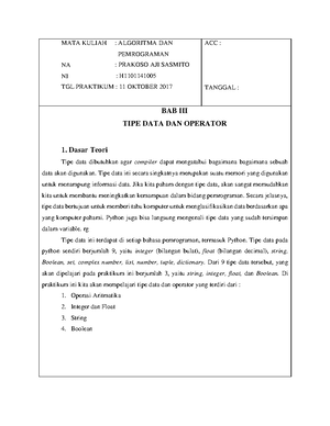 Modul Algoritma Pemrograman Python Bagian VIII Struktur Kontrol ...