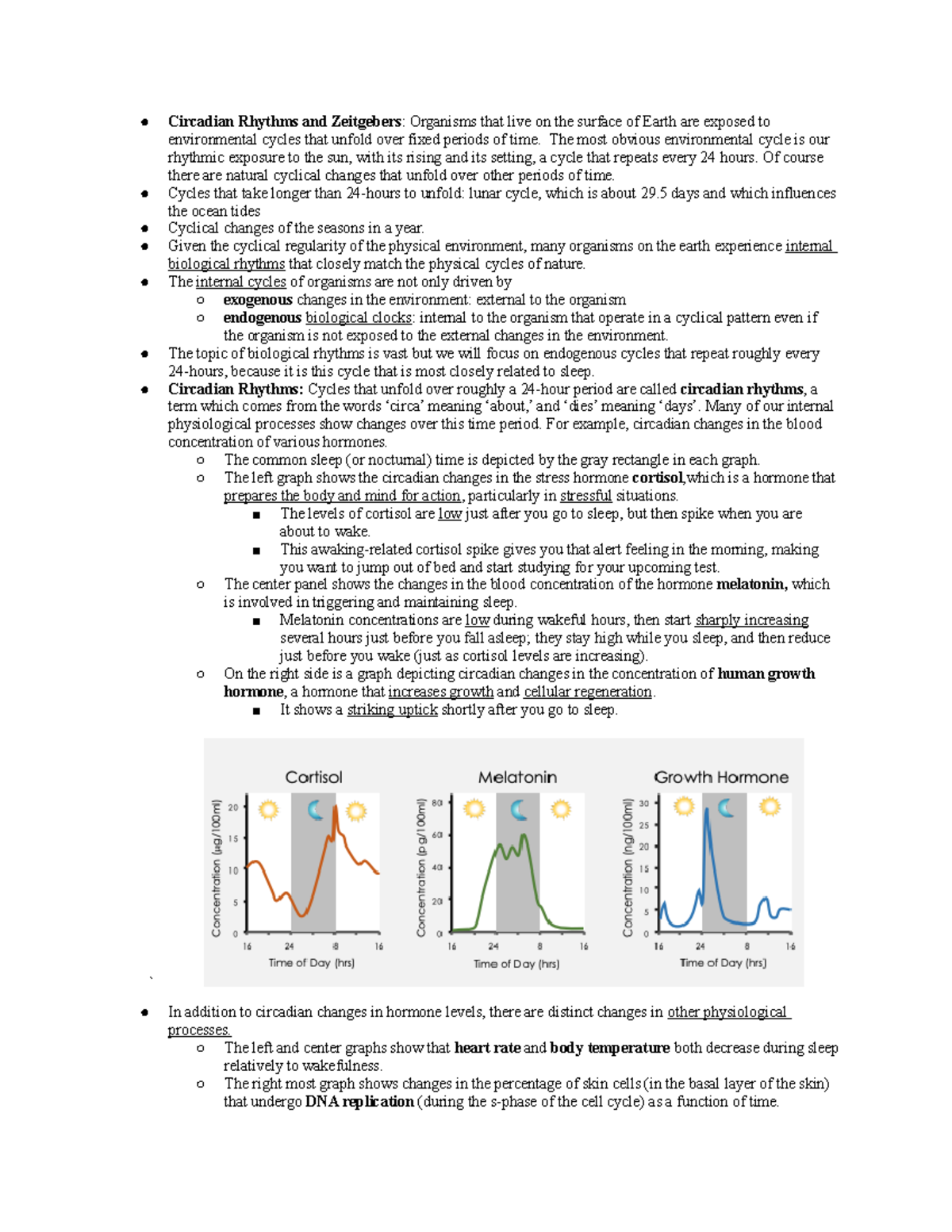 Psych 261 Module 10 - Circadian Rhythms and Zeitgebers: Organisms that ...