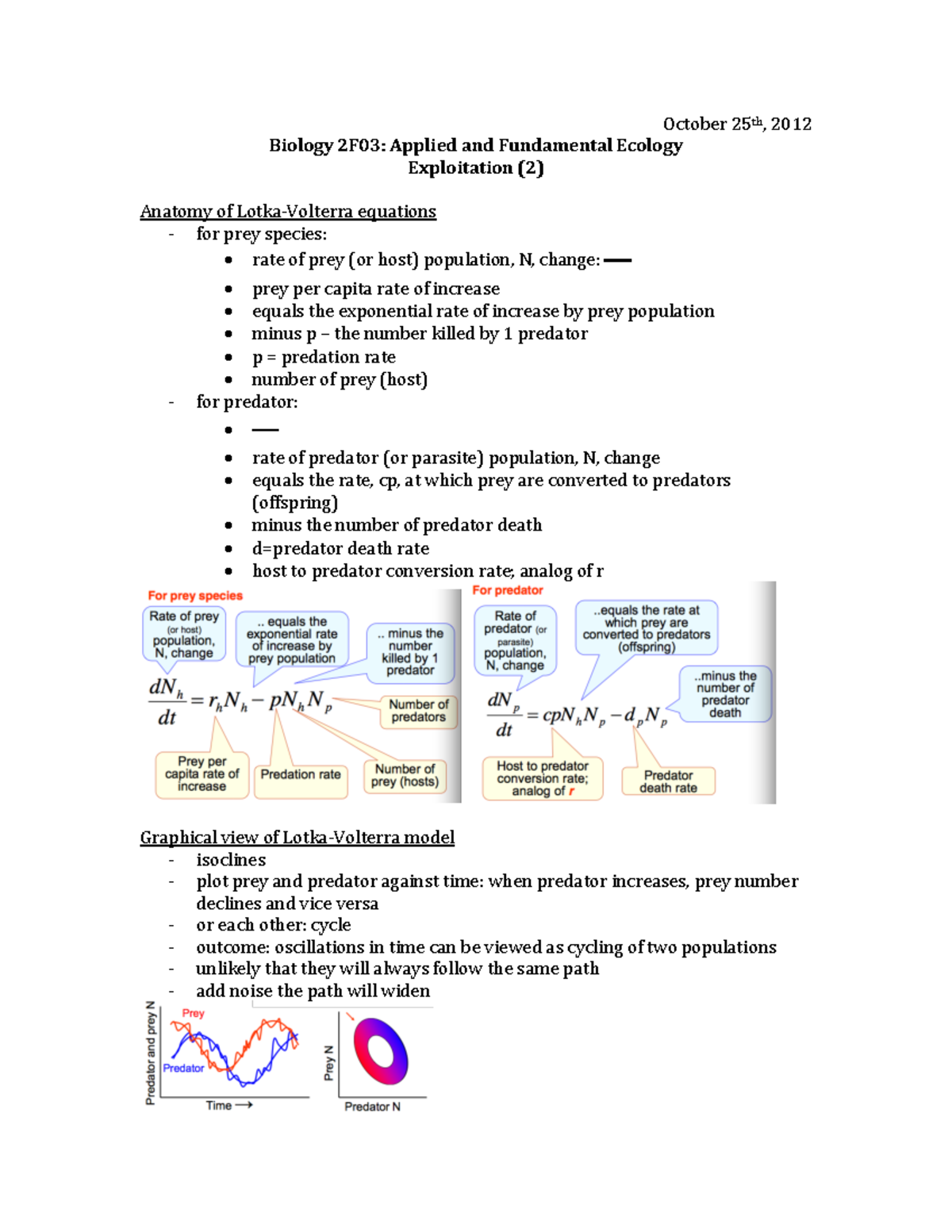 Bio course notes-11 - October 25th, 2012 Biology 2F03: Applied and ...