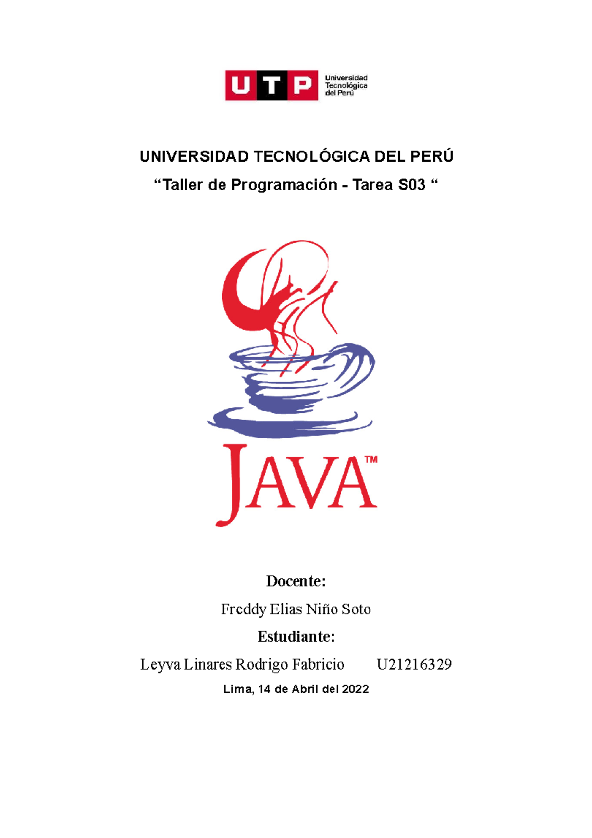 TP-tarea 3 - Taller de programacion - UTP - Studocu