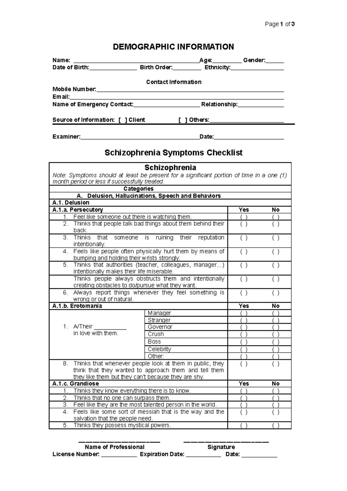 Autism Spectrum Disorder Symptoms Checklist Final - Page 1 of 3 ...