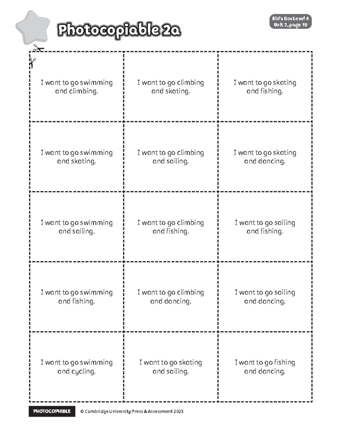 Kids Box Level 4 Photocopiables Unit 2a - PHOTOCOPIABLE © Cambridge ...