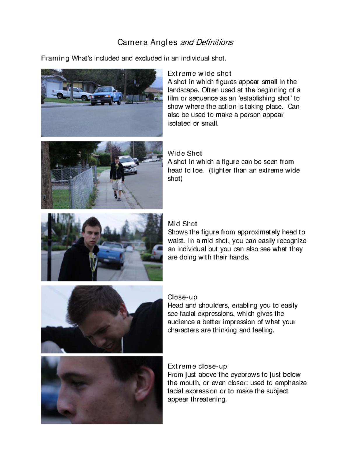 Angles Definitions - awda - Camera Angles and Definitions Framing What’s included and excluded ...