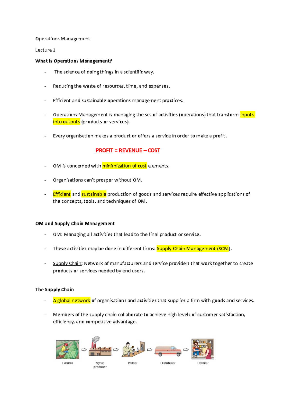 Operations Management Lecture 1 Operations Management Lecture 1 What Is Operations Management 