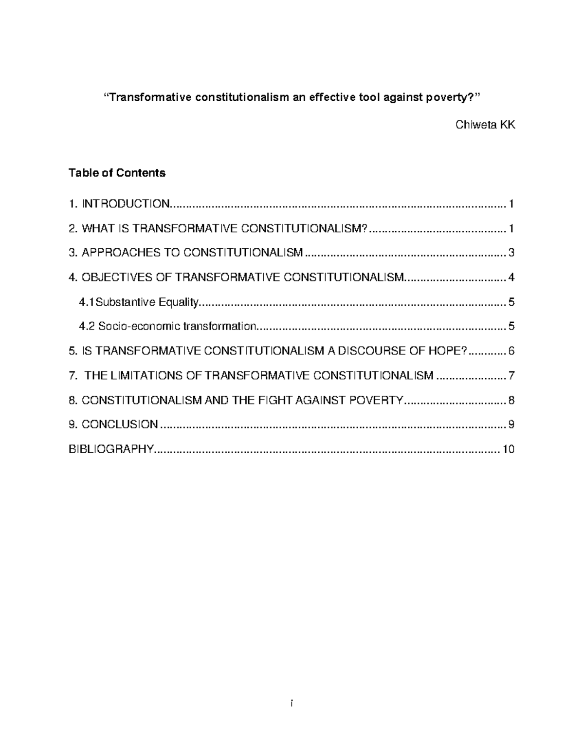 Constitutional law - Transformative constitutionalism - Warning: TT ...