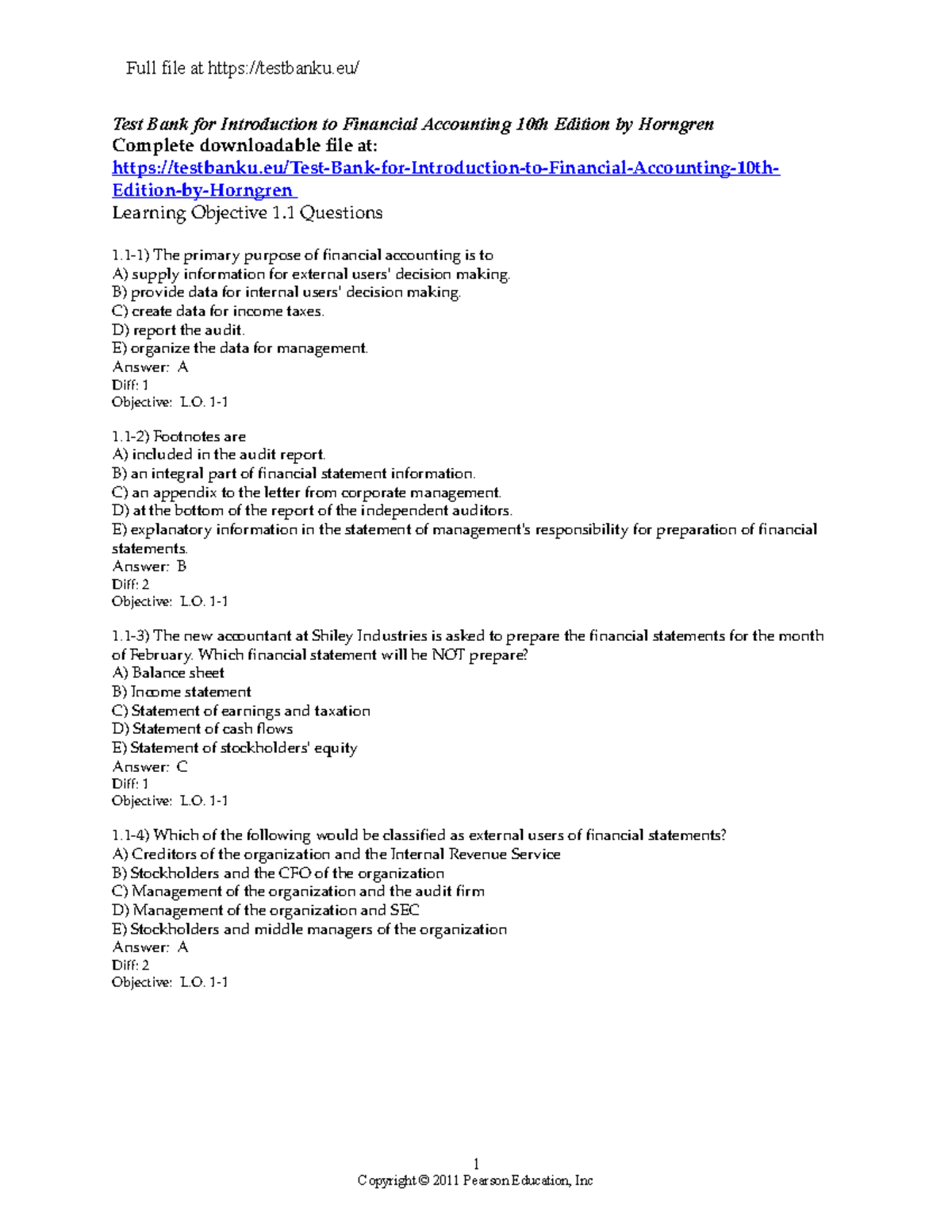 Test Bank for Introduction to Financial - Full file at testbanku/ Test ...