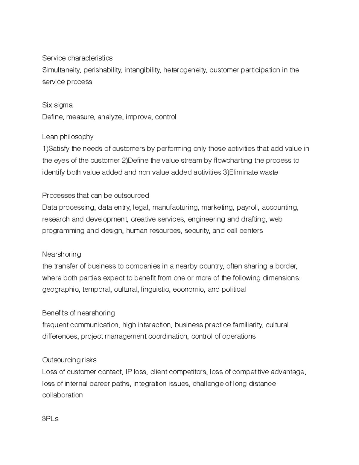 Ba302 13 - BA 302 study guide - Service characteristics Simultaneity ...