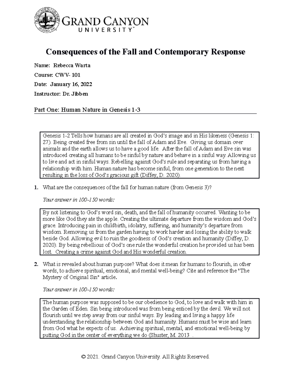 Final CWV-101-301-RS-T3Conseq Of The Fall Contemporary Response-Online (Auto Recovered) - - Studocu