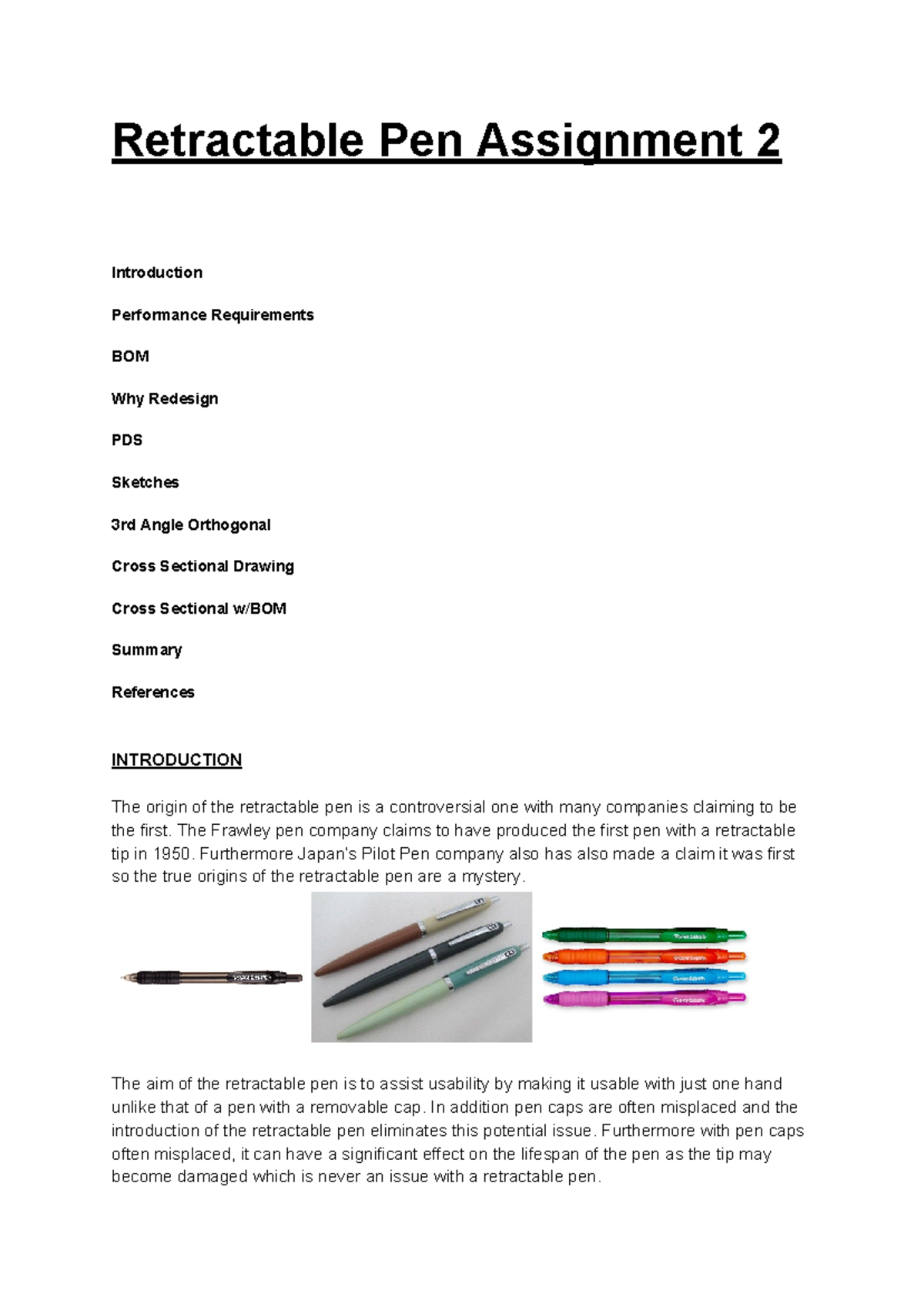 Design Engineering Assignment 2 - Retractable Pen Assignment 2 ...