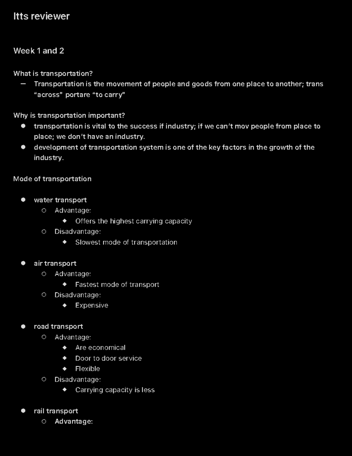 Itts-reviewer - naaa - – Itts reviewer Week 1 and 2 What - Studocu